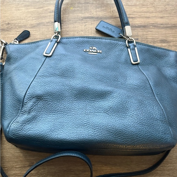 Coach | Bags | Coach Navy Leather Shoulder Bag | Poshmark